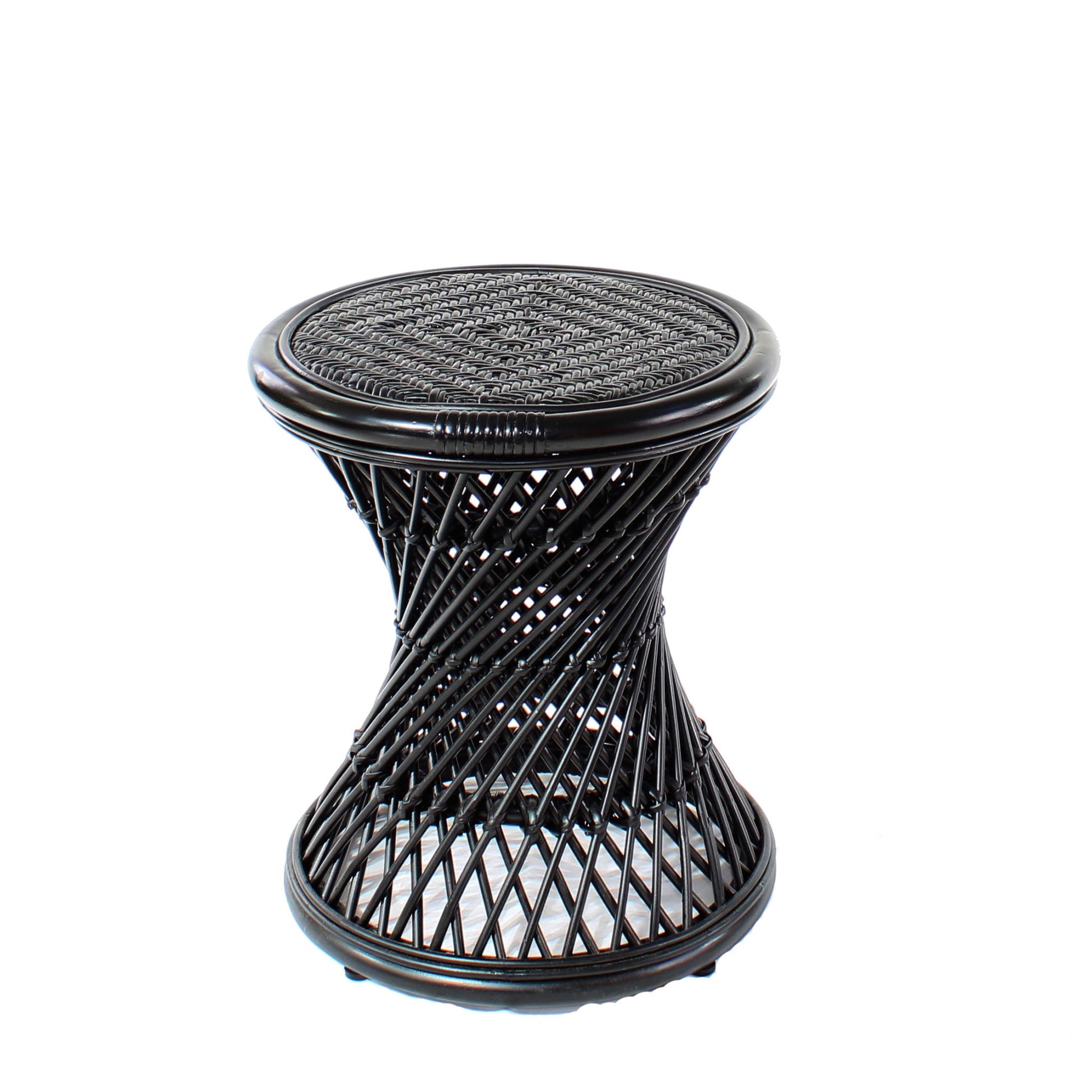 Koko Black Rattan Stool – The Rattan Company