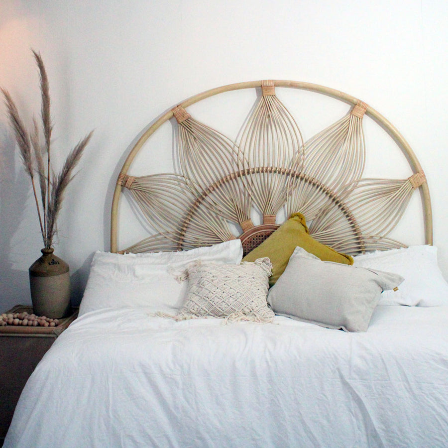Lotus Flower Superking Rattan Headboard – The Rattan Company